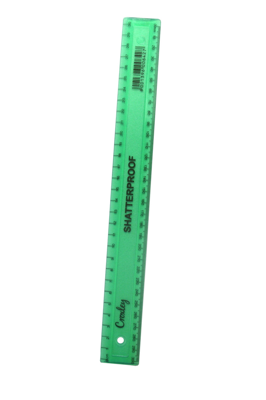 Shatterproof Ruler 30cm Assorted Neon Pack of 10 - Office Gear