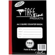 Treeline A4 Counter Book 4 Quire Feint and Margin 384 Pages