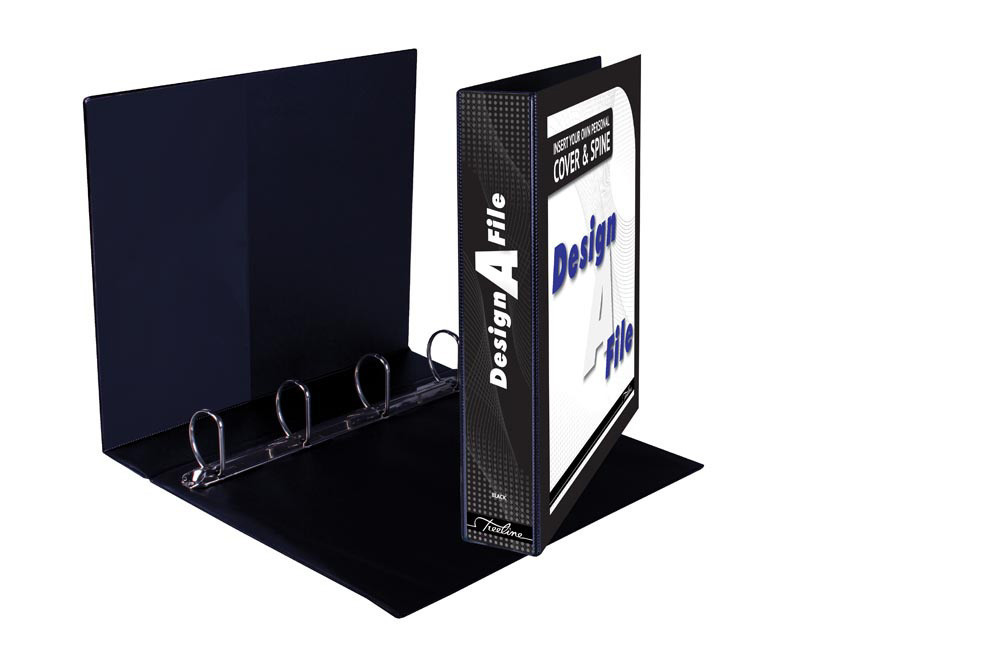 Treeline Design A File A4 4-D Ring 40mm Black