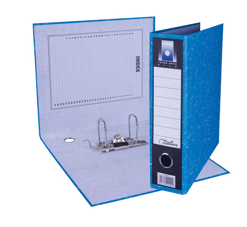Treeline A4 Blue Mottled Lever Arch Files