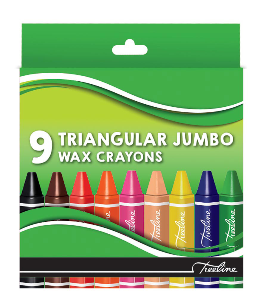 Treeline Triangular Super Jumbo 9's Wax Crayon