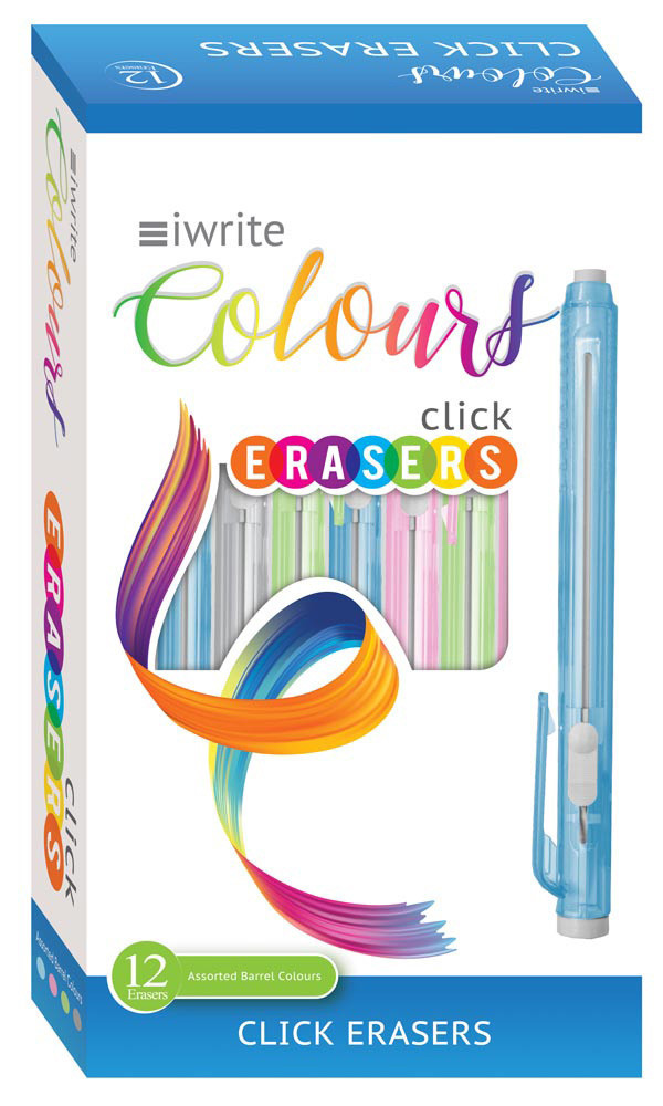 IWrite Colours Click Erasers (4 Barrel Colours)