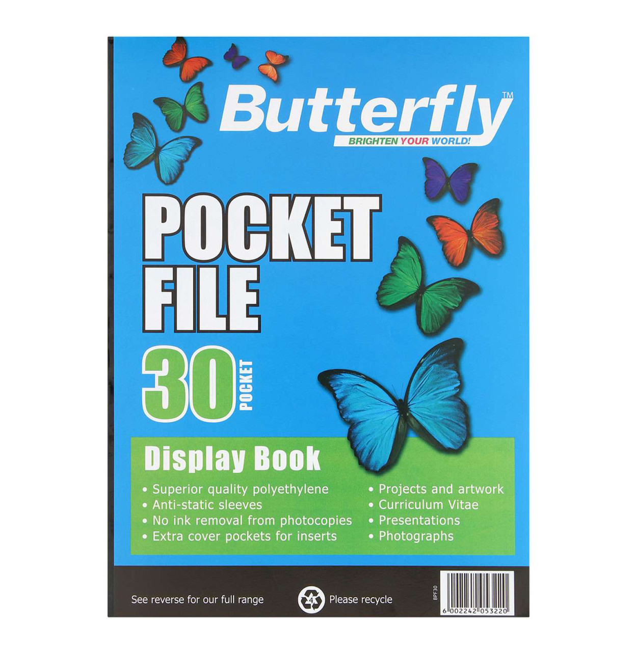 Butterfly A4 30pg Pocket File