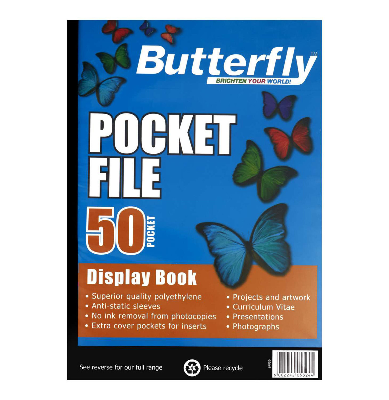 Butterfly A4 50pg Pocket File