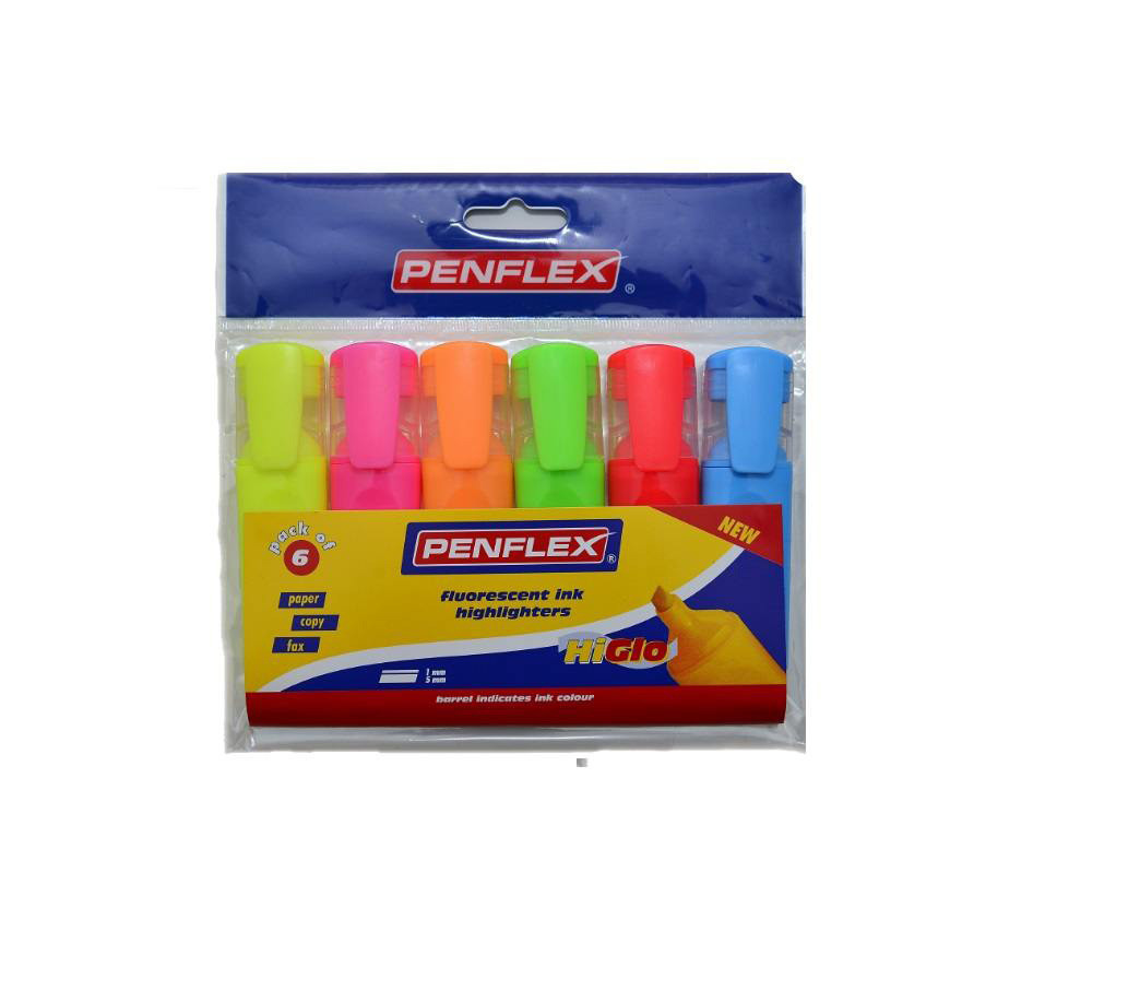 Penflex Wallet 6 Asst Highlighter