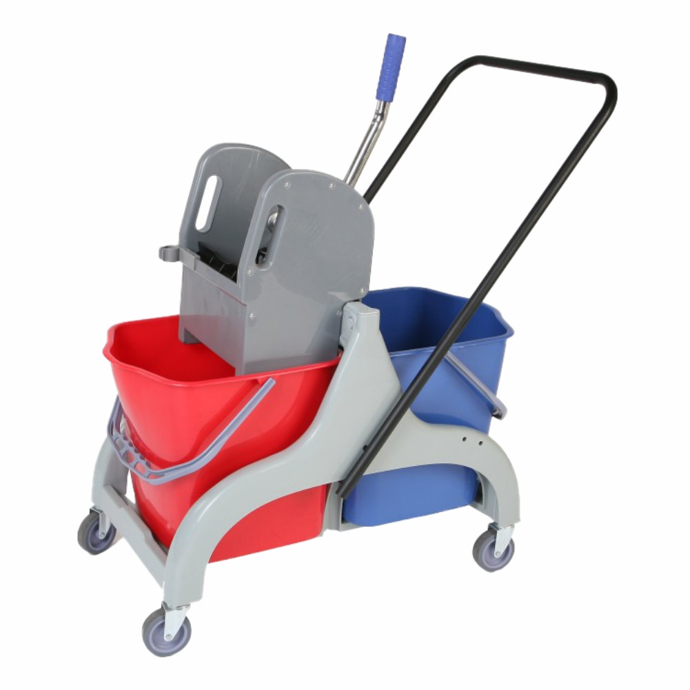 Janitorial 50L Mop Press Trolley JA0701 with Dual Buckets