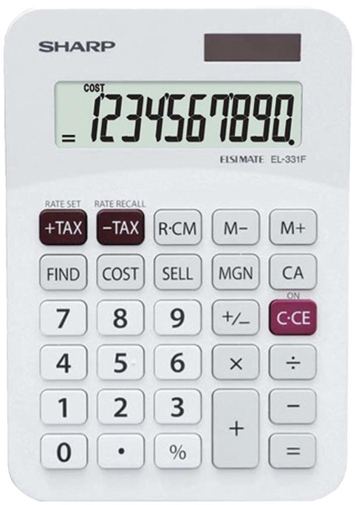Sharp EL 331FB 10D Twin Power Mini Desk Calculator