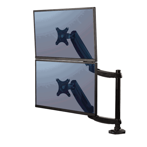 Professional Series Free Stand Dual Stacking Monitor Arm - Black