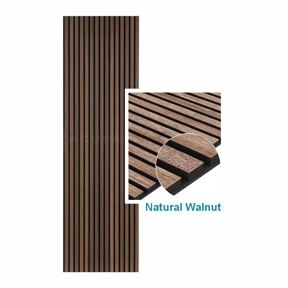 Natural Walnut Slatted Wall Panel 600 X 2400mm, AP0624NW