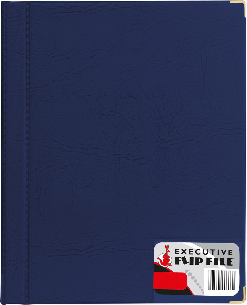 Flip File Exec Leather Look Blue 50Poc - Office Gear