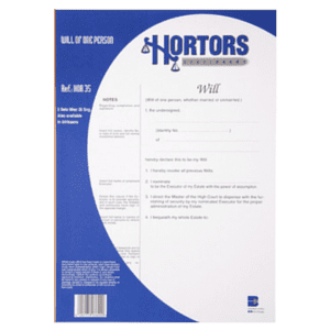Hortors Will Of One Person | Official Legal Document