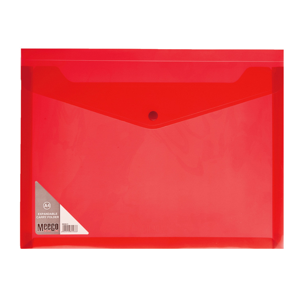 MEECO A4 Expandable Carry Folder - Pack of 5 | Durable Document Storage