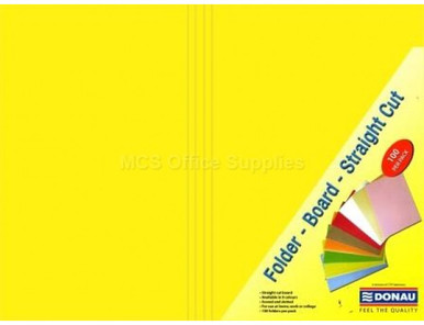 Donau Board Folders 180gsm Foolscap Yellow - Office Gear