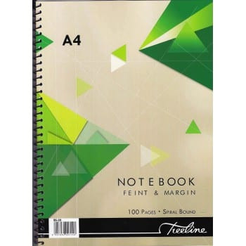 Treeline Note Book A4 Side Bound 100 Page - Office Gear