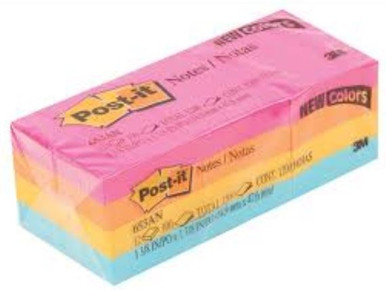 3M Post-It 653 Neon Notes 38 x 50 mm - Pack of 12