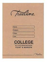 Treeline A4 - 72 page - College Exercise Book- F/M