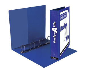 Treeline Design A File A4 4-D Ring 40mm Blue