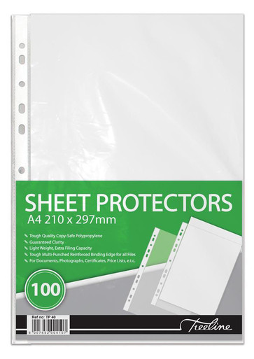 Treeline A4 PVC Filing Pockets TP-40 100's