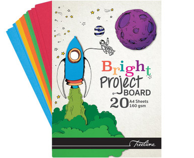 Treeline A4 160 GSM Bright Project Board - 20 Sheet Pad