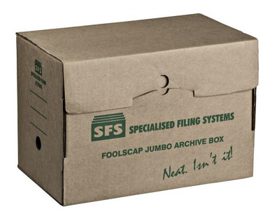 SFS Foolscap Jumbo Archive Box-Kraft (255mmx210mmx365mm)