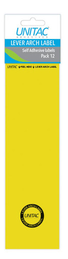 Unitac Lever Arch Labels Yellow 12's