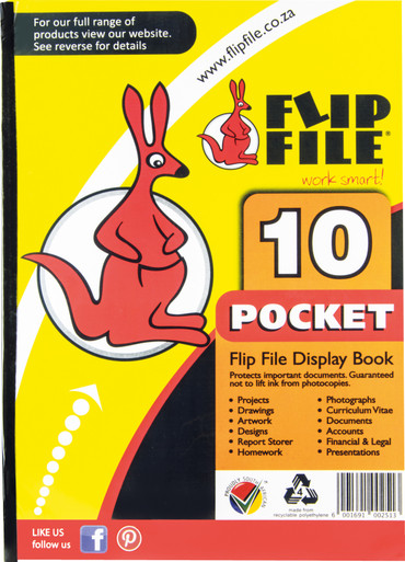 Flip File Kangaroo A4 10 Pocket - Office Gear