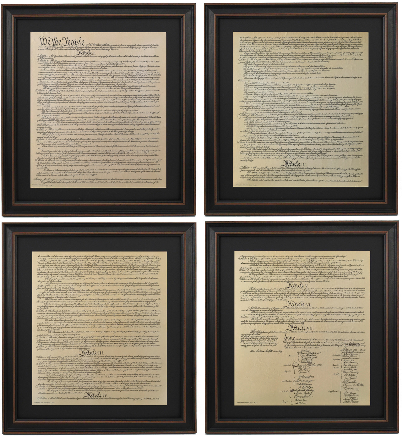 Framed Constitution Set, Original Four Page Format. Made in USA | Free ...