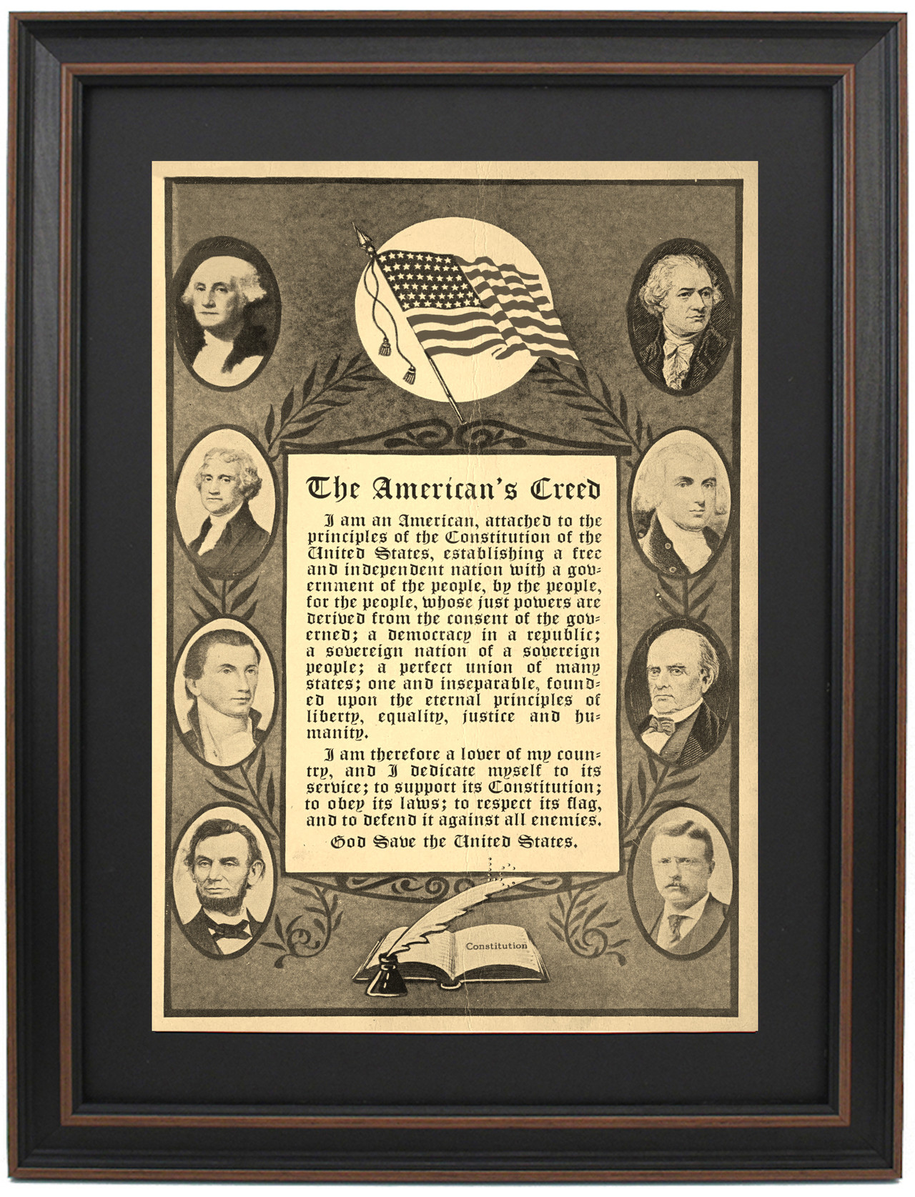 Framed The American's Creed by William Tyler Page
