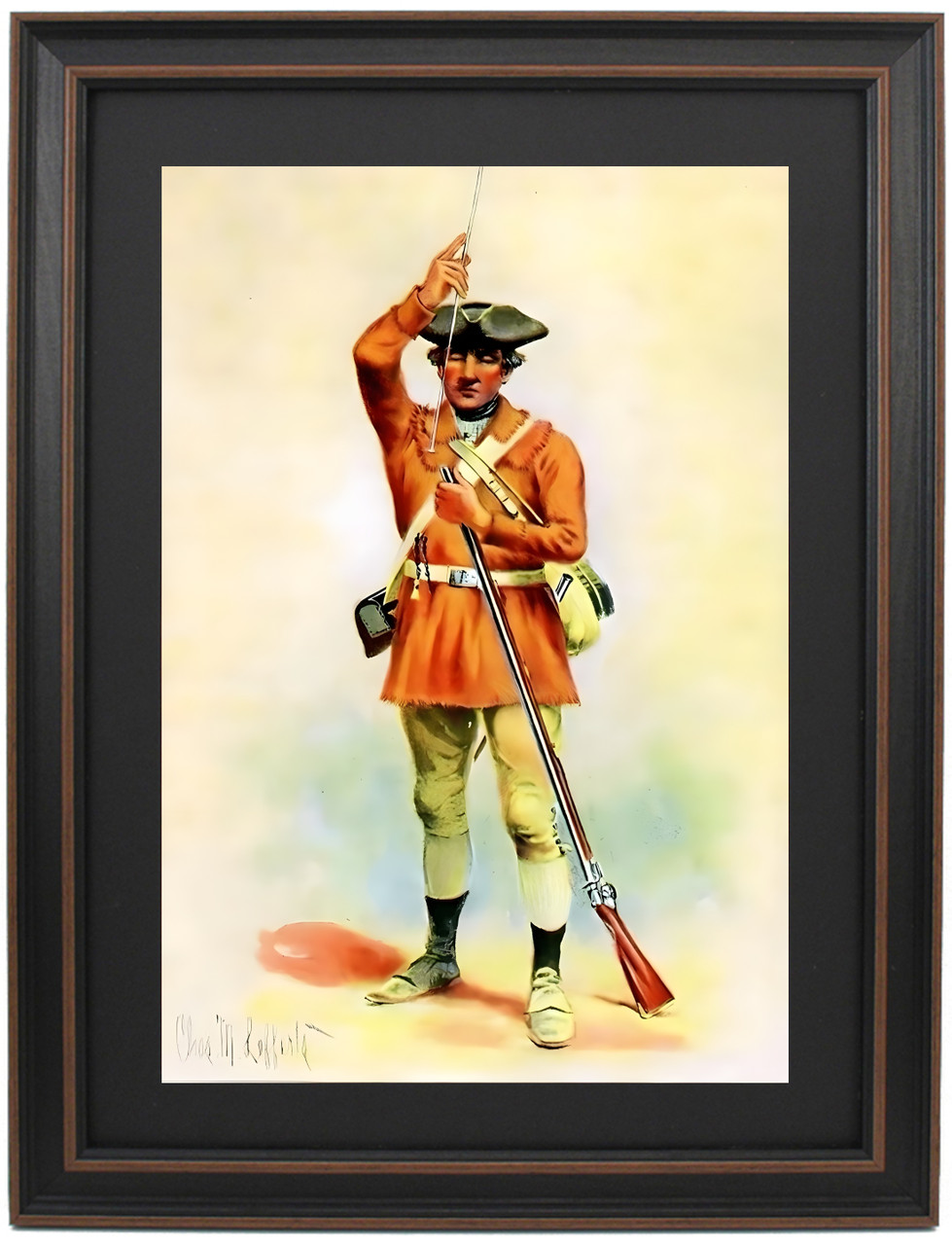 Framed Private, 1st Georgia Continental Infantry by Charles M. Lefferts