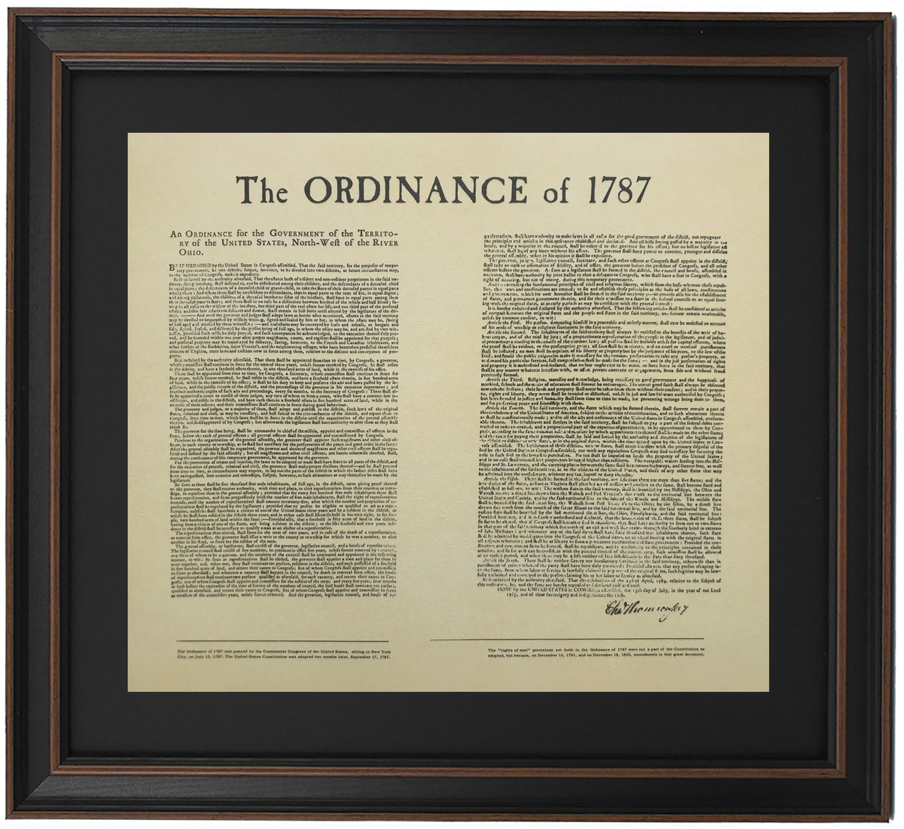 Framed Ordinance of 1787. Made in USA | Free Shipping on All Orders at ...