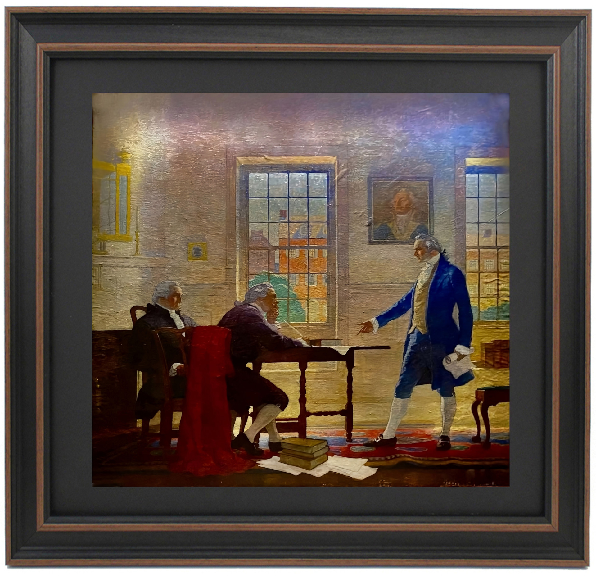 Framed The Alexander Hamilton Mural by N.C. Wyeth