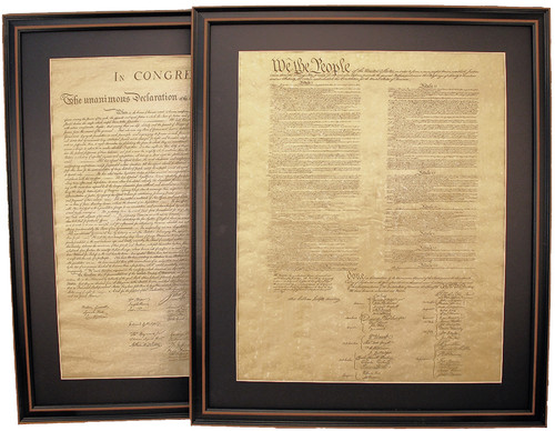 Poster Size Framed Constitution, Bill of Rights & Declaration of ...