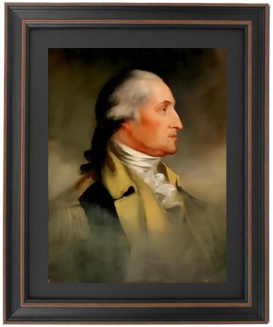 Framed General George Washington by Joseph Alexandre Ames