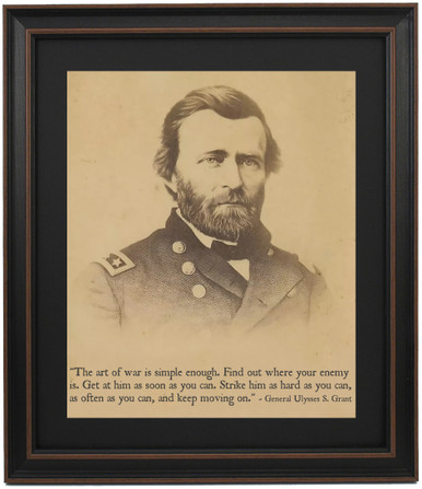 Framed General Ulysses S. Grant, Portrait and Quote, "The art of war is ...