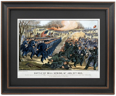 Framed Battle of Mill Spring, KY, Jan 19th, 1862 by Currier and Ives