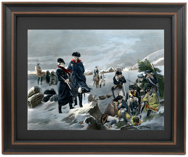 Framed George Washington and Lafayette at Valley Forge by Alonzo Chappel