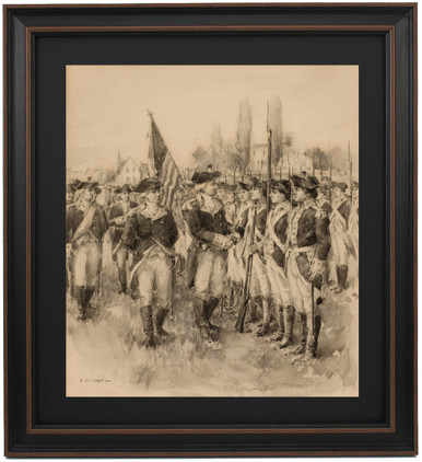 Framed Washington With His Troops by Frederick Coffay Yohn