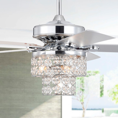 WAREHOUSE OF TIFFANY'S AL03P01CH Caderina 52 in. 4-Light Indoor Chrome ...