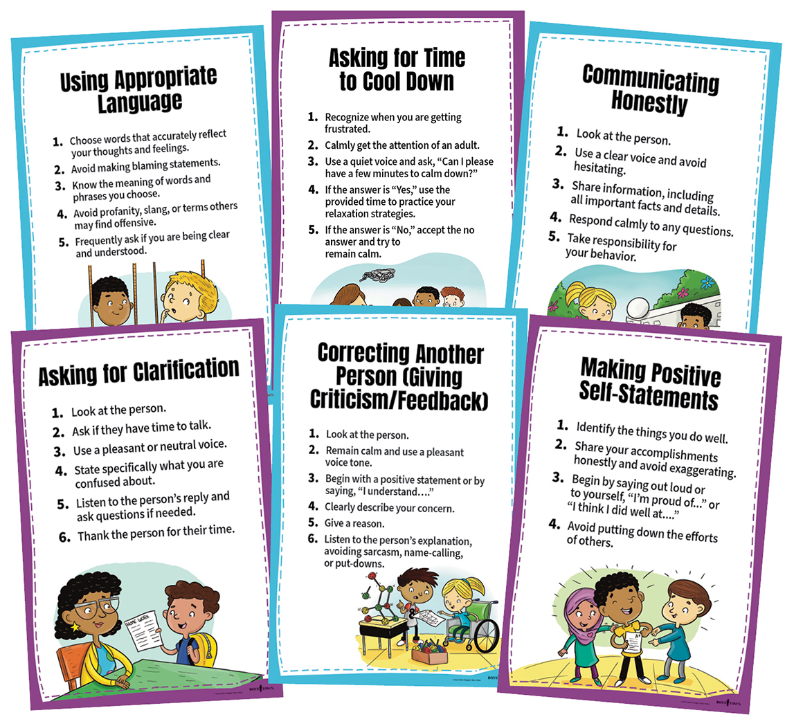 Intermediate to Advanced Social Skills Poster Set - English | Boys Town ...