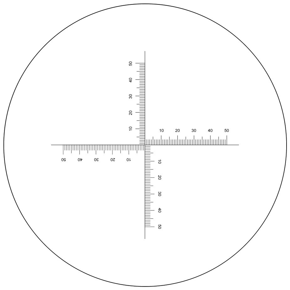Pinwheel Crossed Scale Reticle - New York Microscope Company