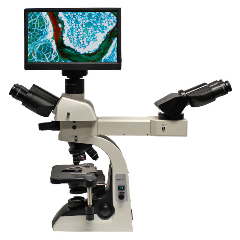ACCU-SCOPE 3013-LED Dual View Teaching Digital LCD Microscope Package ...