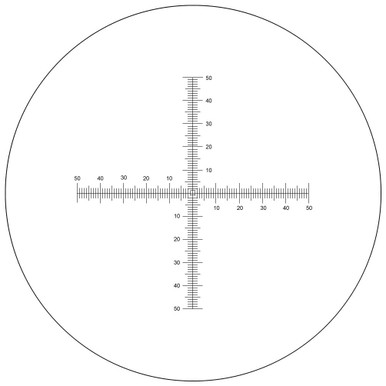 Cross Scale Reticle, 0.200″ in 100 Divisions - New York Microscope Company