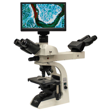 ACCU-SCOPE 3013-LED Dual View Teaching Digital LCD Microscope Package ...