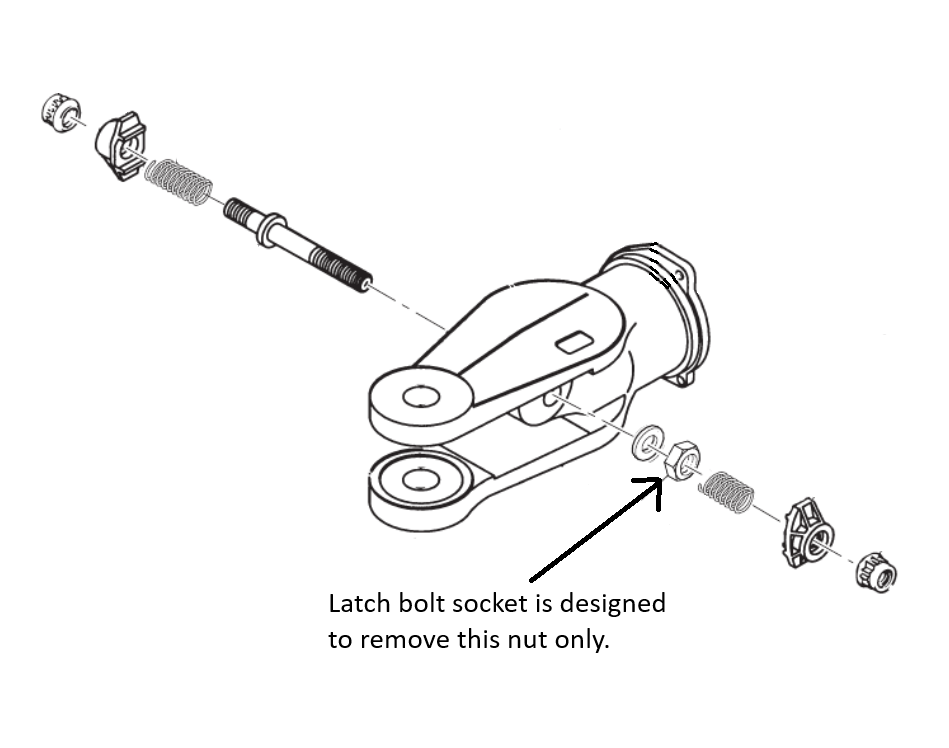 206/505 Latch Bolt Nut Socket