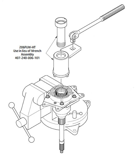 206/407/505 Freewheeling Unit Wrench