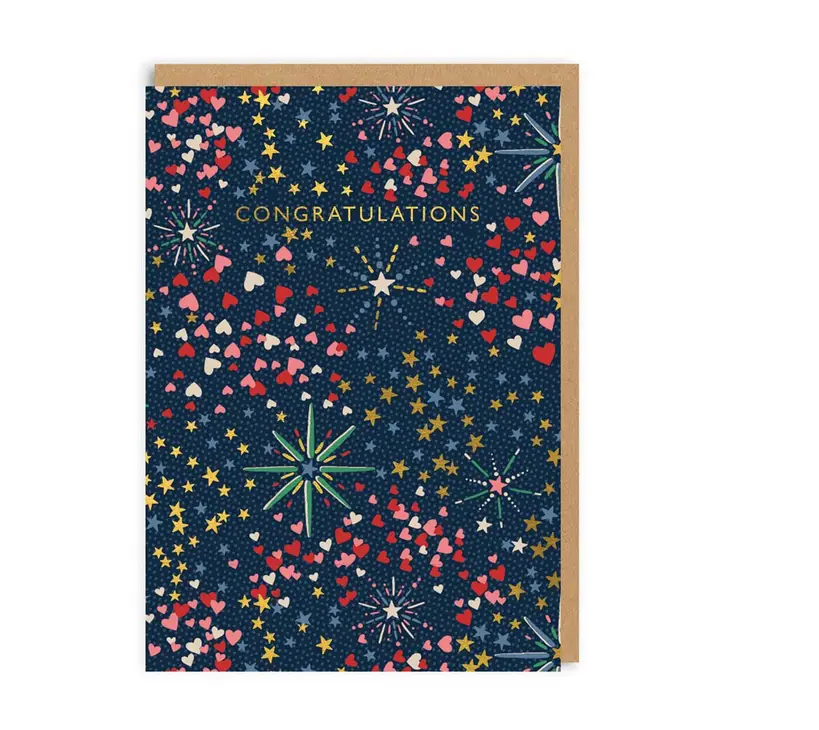 Congratulations Fireworks Greeting Card Ohh Deer | Jenny K.