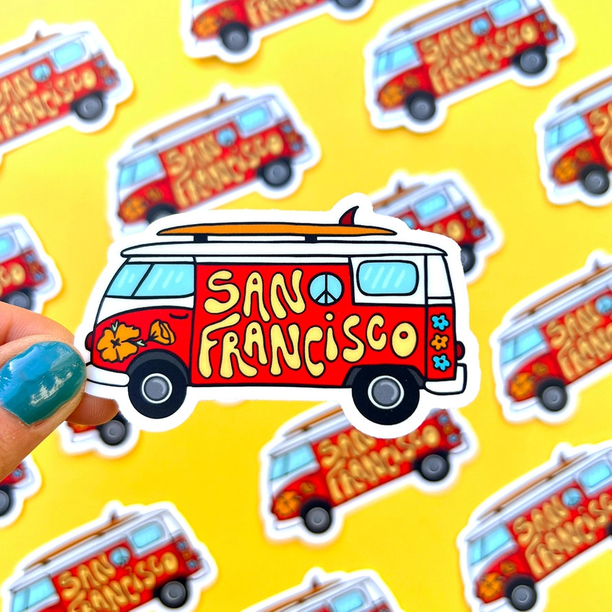 San Francisco Surf Van Sticker from Brenna Daugherty Illustration | Jenny K