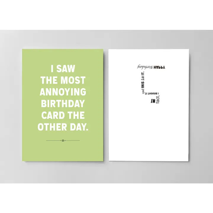 The Most Annoying Birthday Card from Bald Guy Greetings | Jenny K