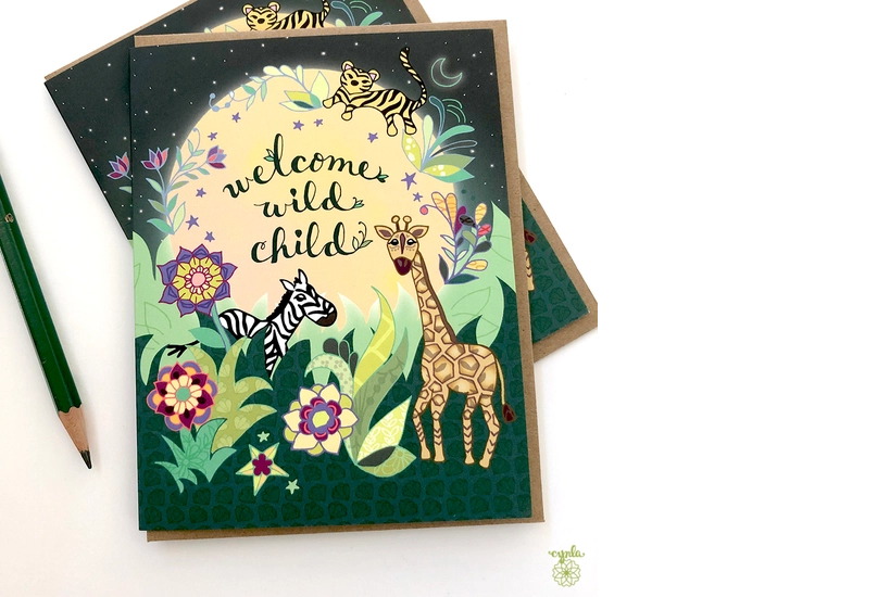 Welcome Wild Child New Baby Card Cynla | Jenny K.