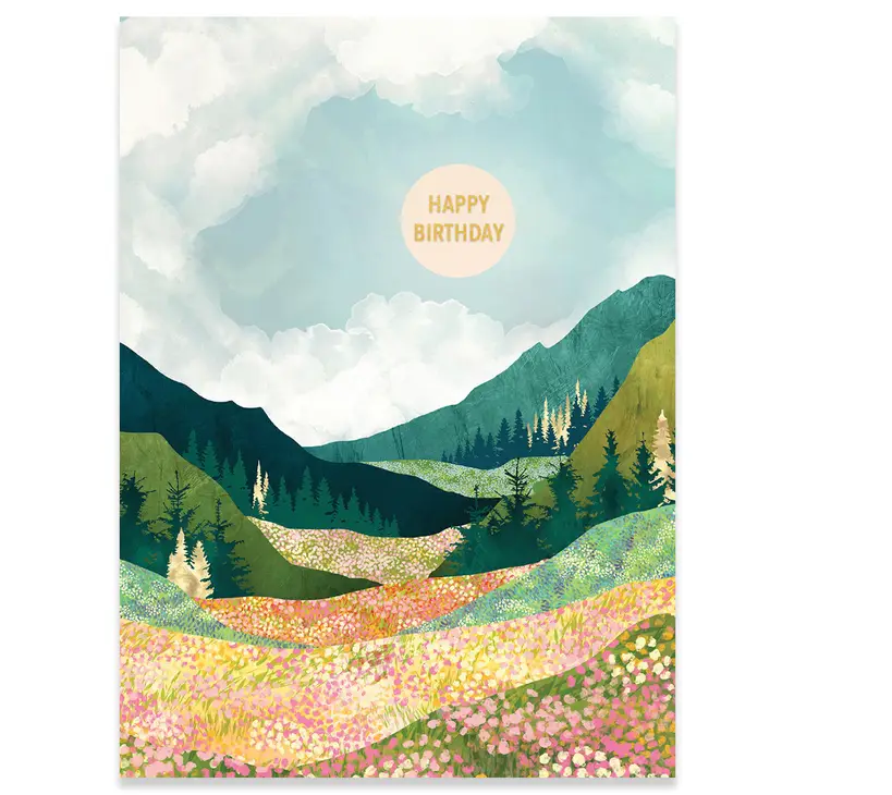 Spring Flower Vista Birthday Card Carte Calypso | Jenny K.